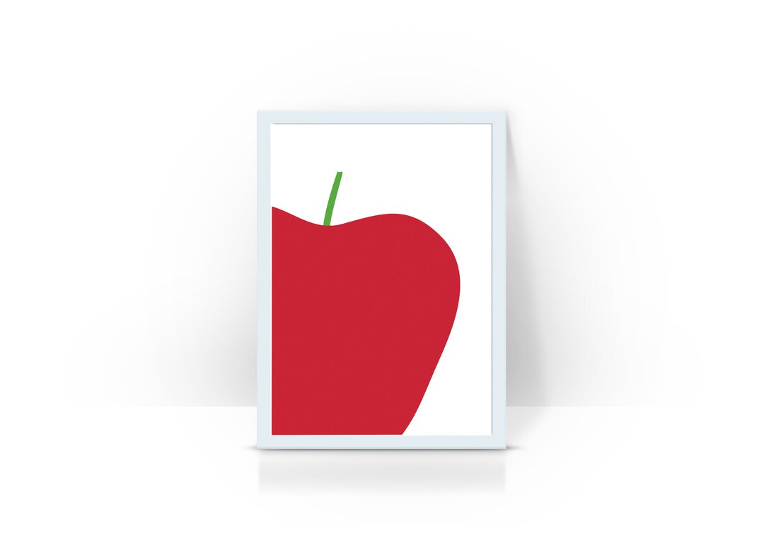 Red Apple Digital Art Print, Home Printable Wall Art Decoration - Etsy