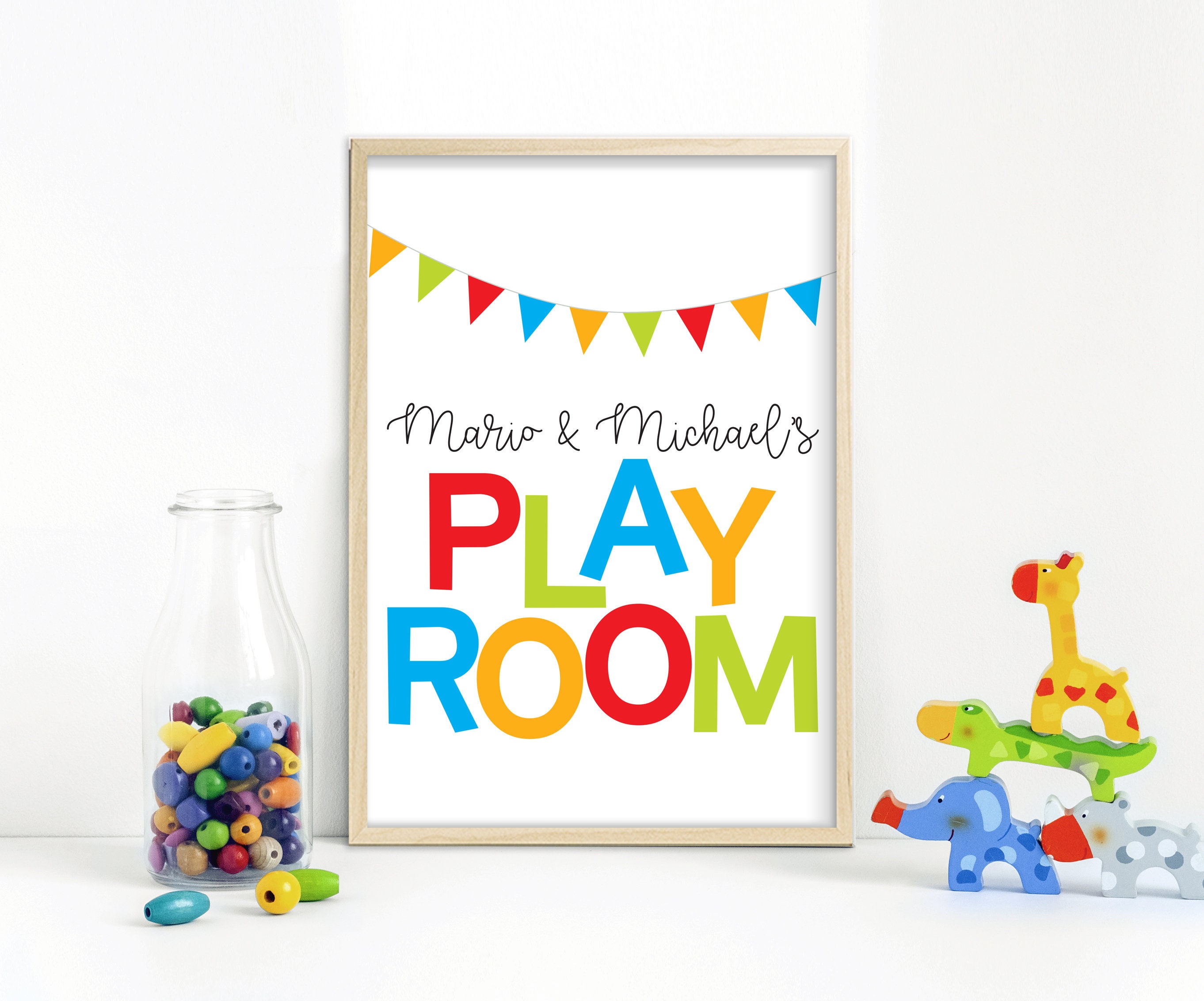 Colorful Personalized Playroom Sign Printable Wall Art | Etsy