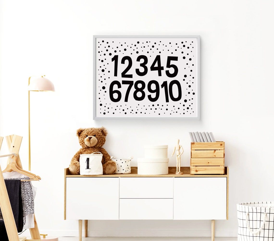 Horizontal Numbers 1-10 Printable, Black and White, Landscape ...