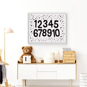 Horizontal Numbers 1-10 Printable, Black and White, Landscape ...