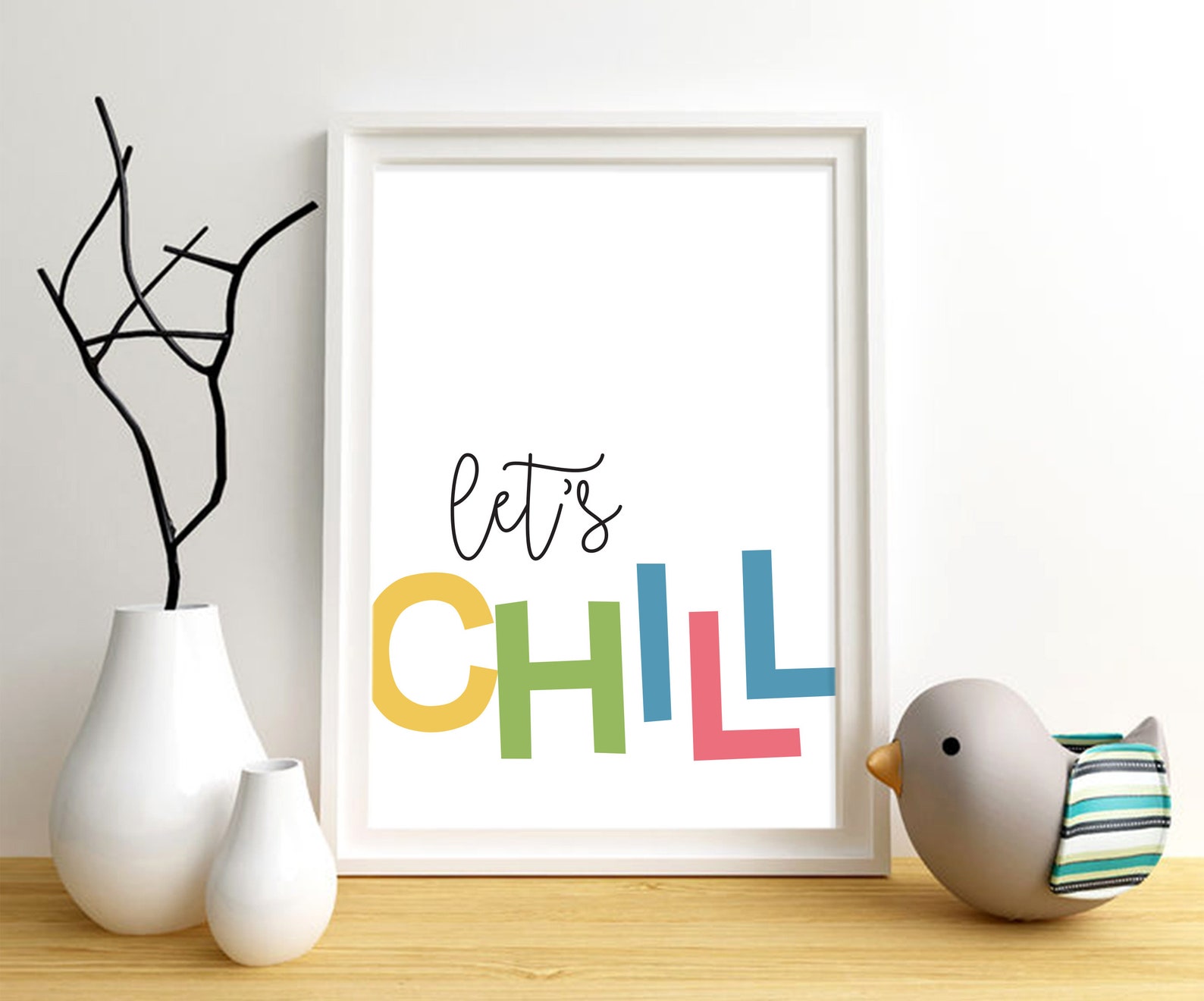 Let's Chill Printable Playroom Wall Art Colorful Kids | Etsy