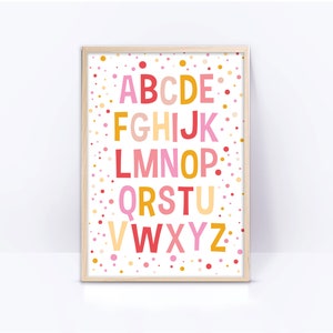Printable Wall Art, Set of 6 Playroom Kids Posters, Alphabet and ...