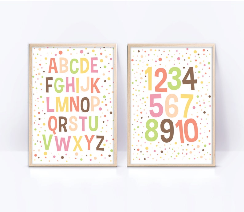 Girls Room Printable Wall Art Kids Educational Prints for | Etsy