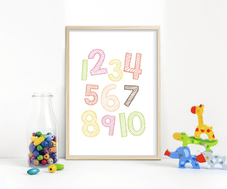 Numbers 1-10 Kids Printable Wall Art Playroom Wall Decor | Etsy