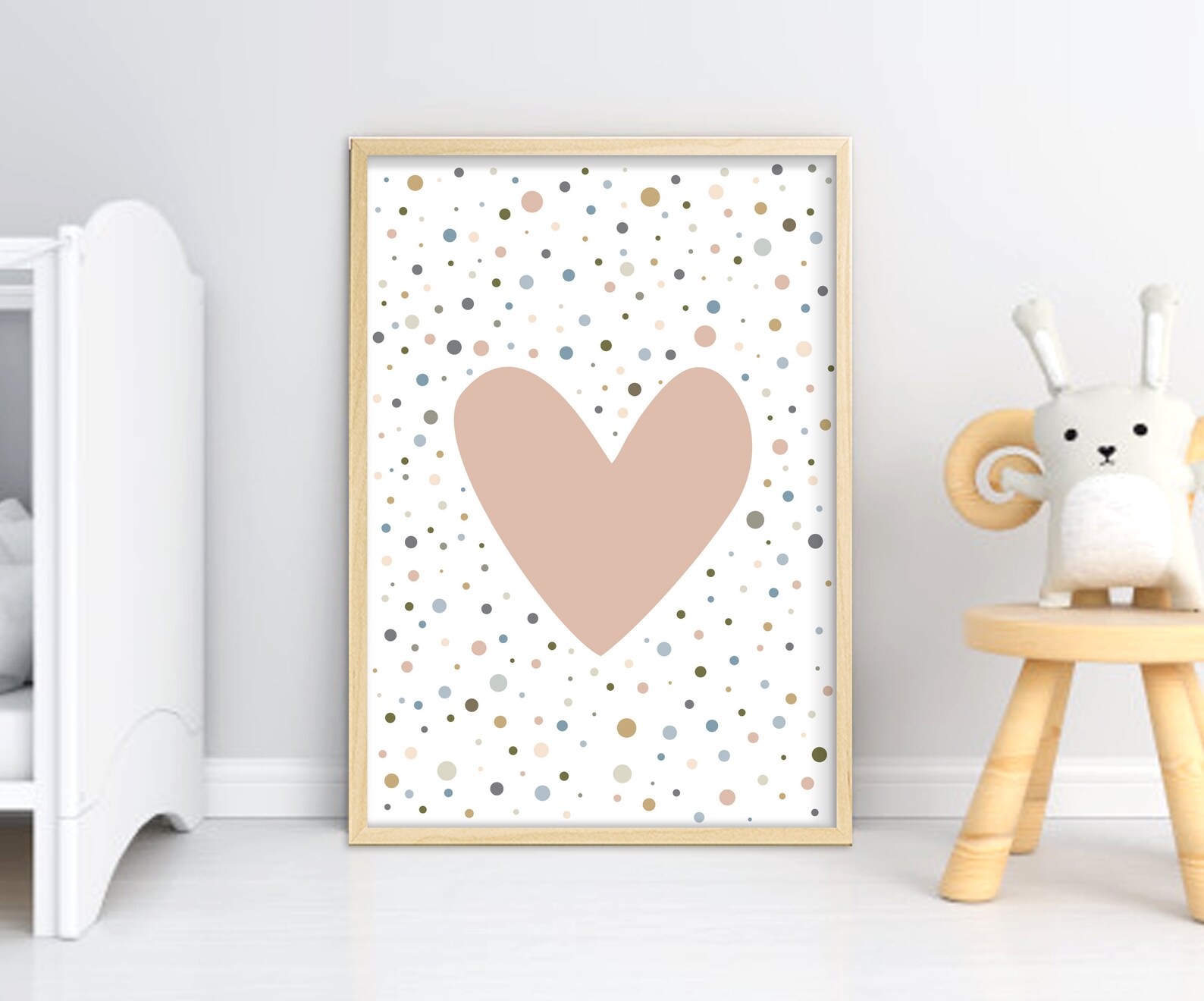Printable Wall Art Pink Heart, Girls Room Wall Decor, Nursery Print ...