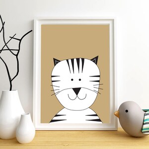Printable Wall Art, Set of 4, Nursery Room Decor, Lion and Tiger Safari ...