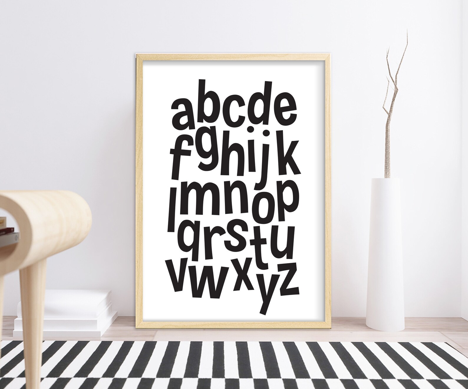 Printable Wall Art Black and White ABC Poster Alphabet - Etsy