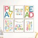 Set of 6 Playroom Kids Posters, Printable Wall Art, Alphabet and ...