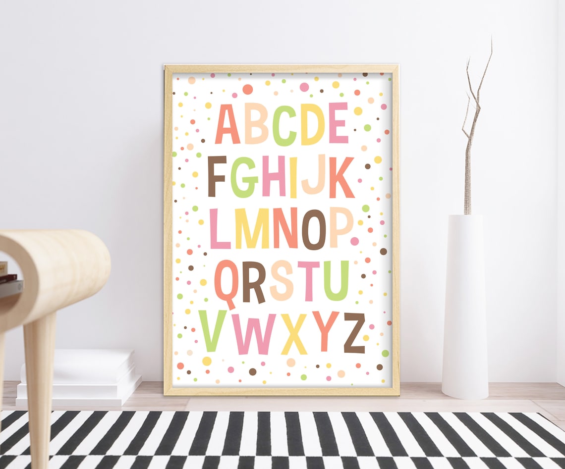 Set of Three Kids Printable Posters Colorful Rainbow - Etsy