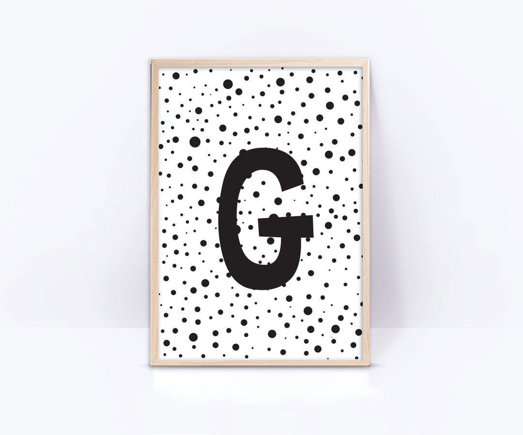 Letter G Name Monogram, Initial Letter, Nursery Print, Printable Name ...