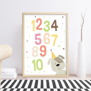 Alphabet and Numbers Printable Wall Art Set, Playroom Signs, Cute Baby ...