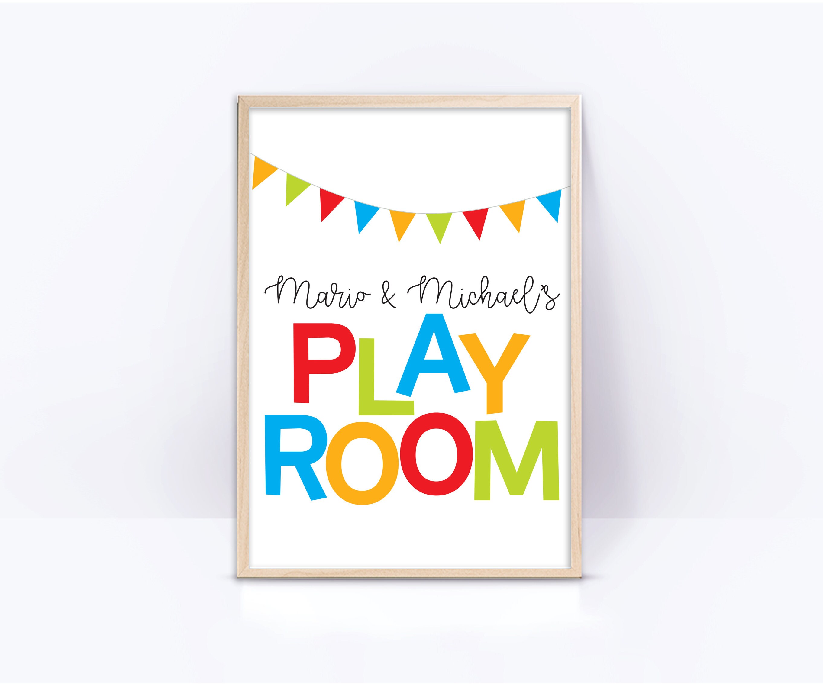 Colorful Personalized Playroom Sign Printable Wall Art | Etsy