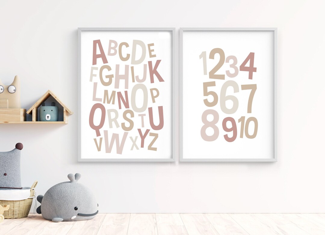 Digital Downloads, Learning Posters, Alphabet and Numbers 1-10 Playroom ...