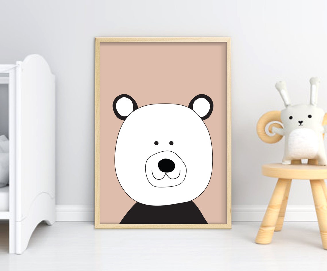 Printable Wall Art Set of 4 Nursery Room Decor Bear and | Etsy