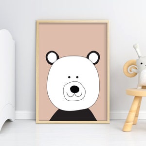 Printable Wall Art, Set of 4, Nursery Room Decor, Bear and Monkey ...