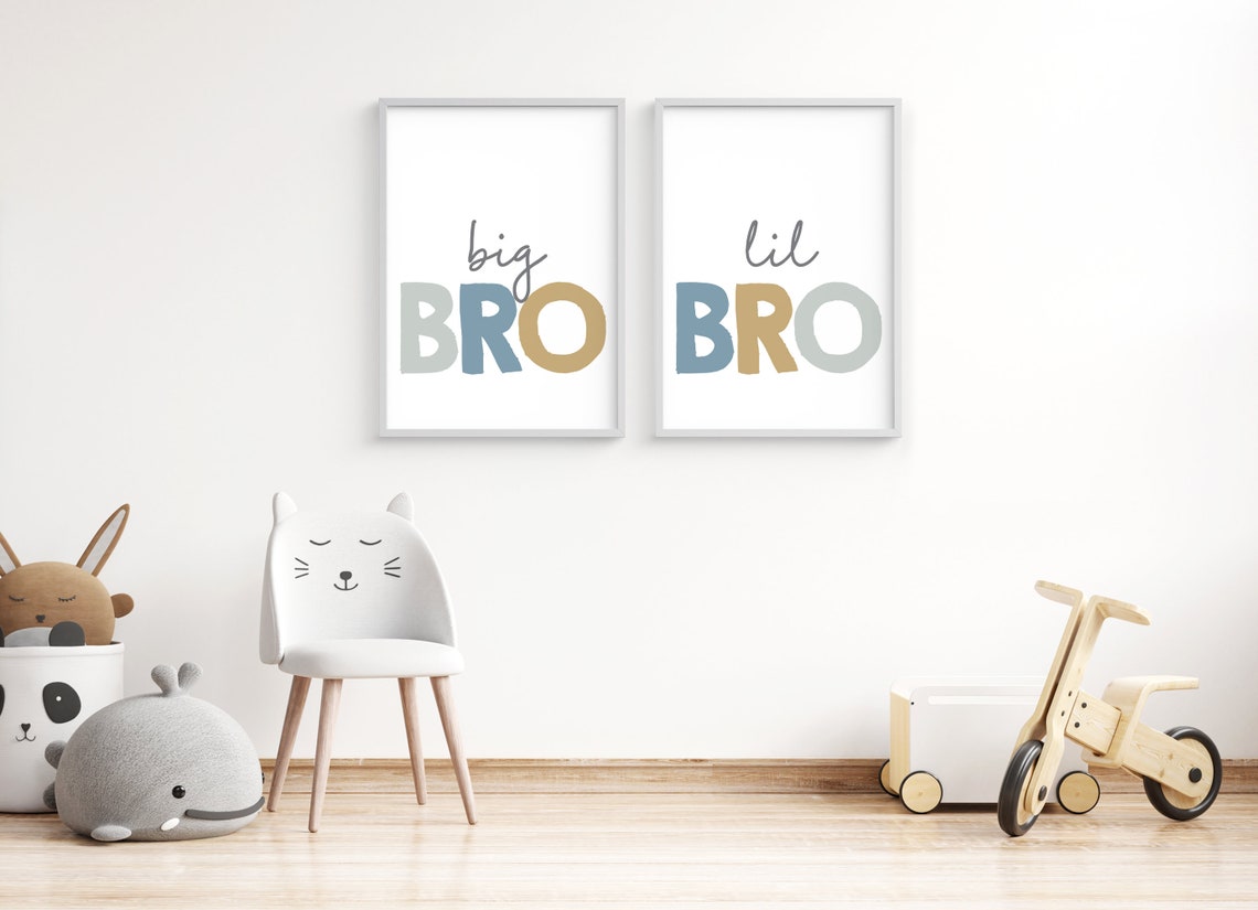 Big Bro Lil Bro Brothers Playroom Signs Kids Room Printable - Etsy