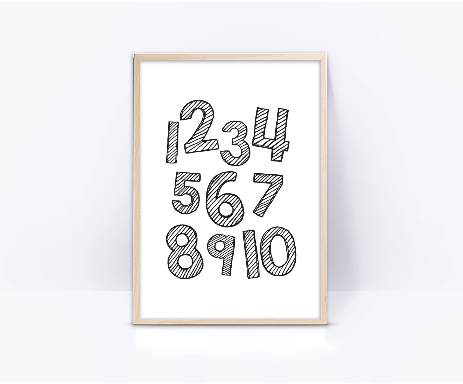 Numbers Printable Wall Art Numbers 1-10 Print Black and - Etsy