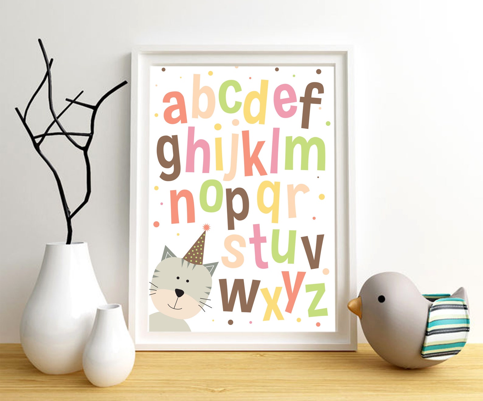 Alphabet and Numbers Printable Wall Art Set Playroom Signs | Etsy