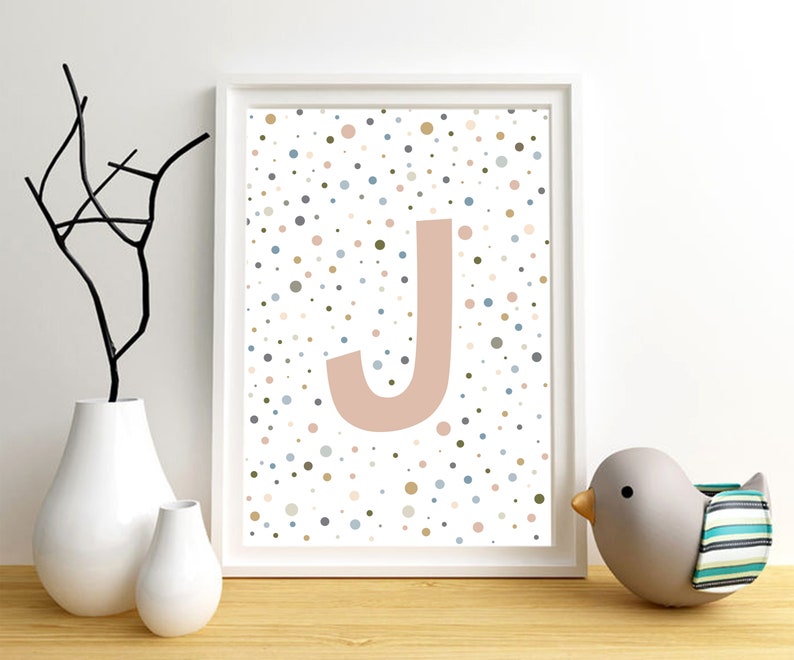 Letter J Printable Wall Art, J Initial Letter, Pink Print Nursery ...