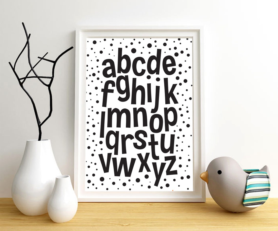 Alphabet Letters Printable Poster Black and White Printable - Etsy