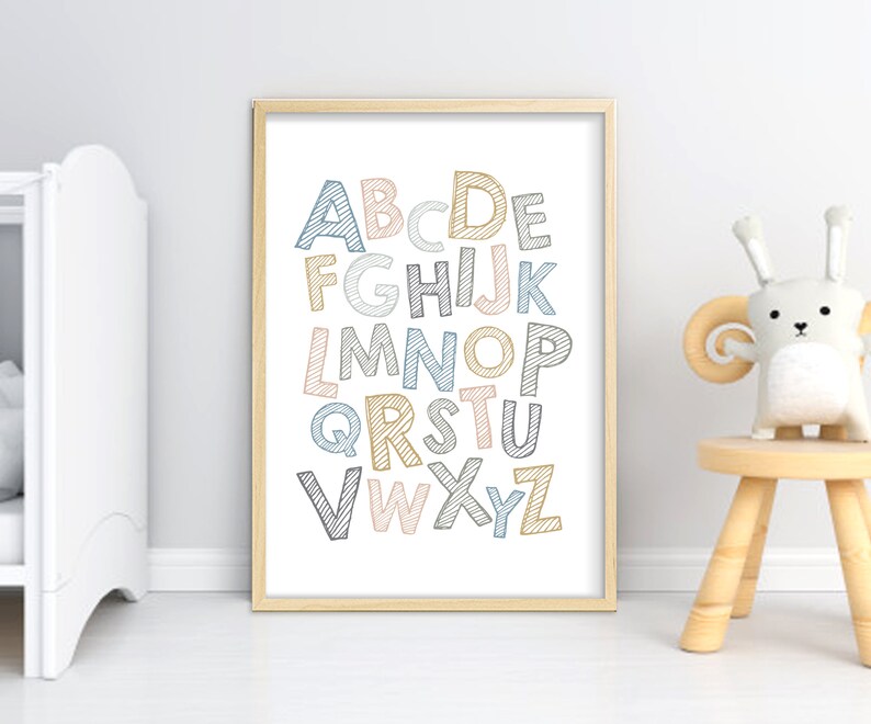 Set of 6 Kids Printable Wall Art Lets Play Lets Read | Etsy