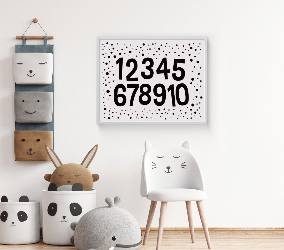 Horizontal Numbers 1-10 Printable, Black and White, Landscape ...