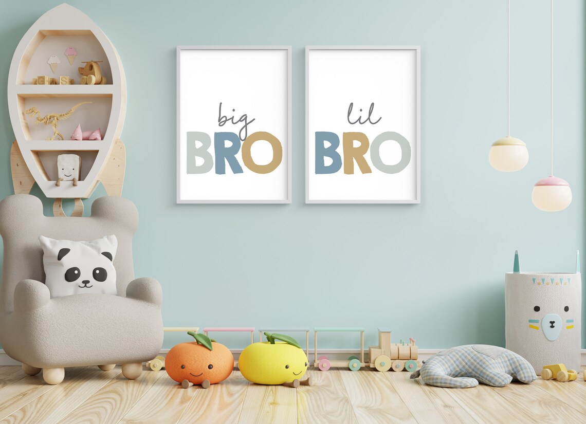 Big Bro Lil Bro Brothers Playroom Signs Kids Room Printable - Etsy