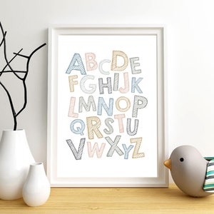 Alphabet Set, Printable Wall Art, Set of 3 Prints, Homeschool Learning ...