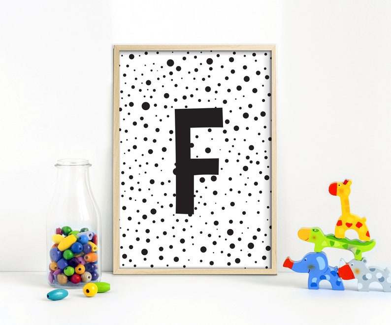 Letter F Baby Name Initial Nursery Monogram Print Printable - Etsy