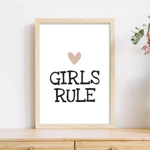 Printable Wall Art, Set of 4, Girls Room Decor, Rainbow, Heart, Girls ...