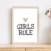 Printable Wall Art, Set of 4, Girls Room Decor, Rainbow, Heart, Girls ...