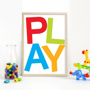 Play and Read, Printable Wall Art, Set of Two, Playroom Signs, Children ...