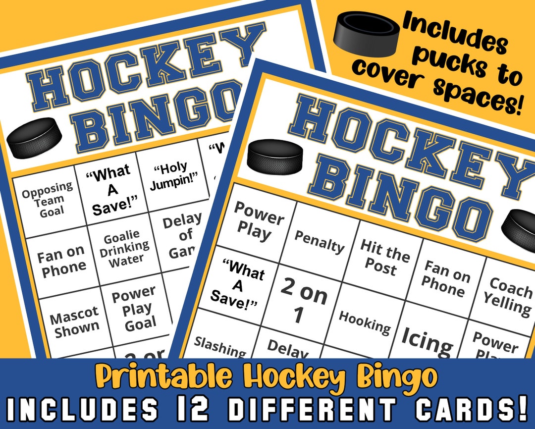 Printable Hockey Bingo kid Friendly - Etsy