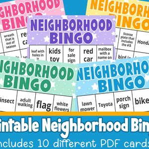 Printable Neighborhood Bingo digital Download - Etsy