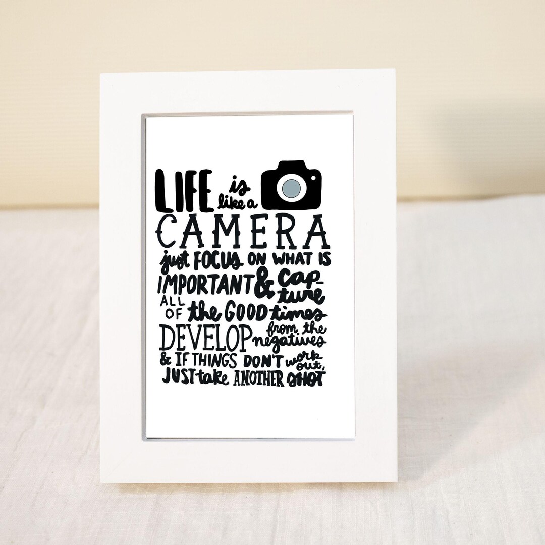 Life is a Camera Word Art Home Decor. Instant Download. Gift Idea ...