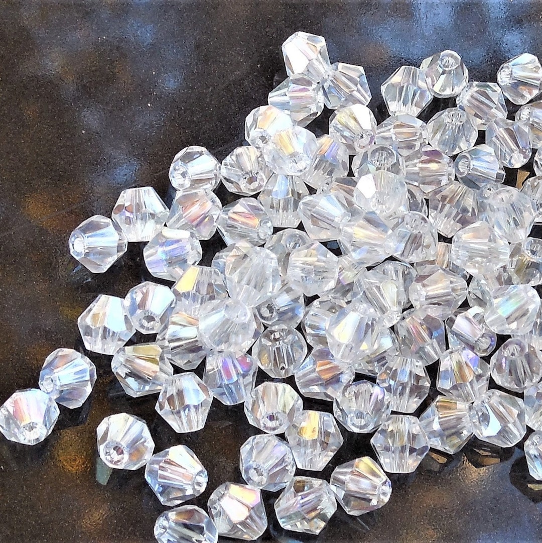 90+/- 6mm Crystal AB Beads BICONES RAINBOW* (*or Luster) Clear ...