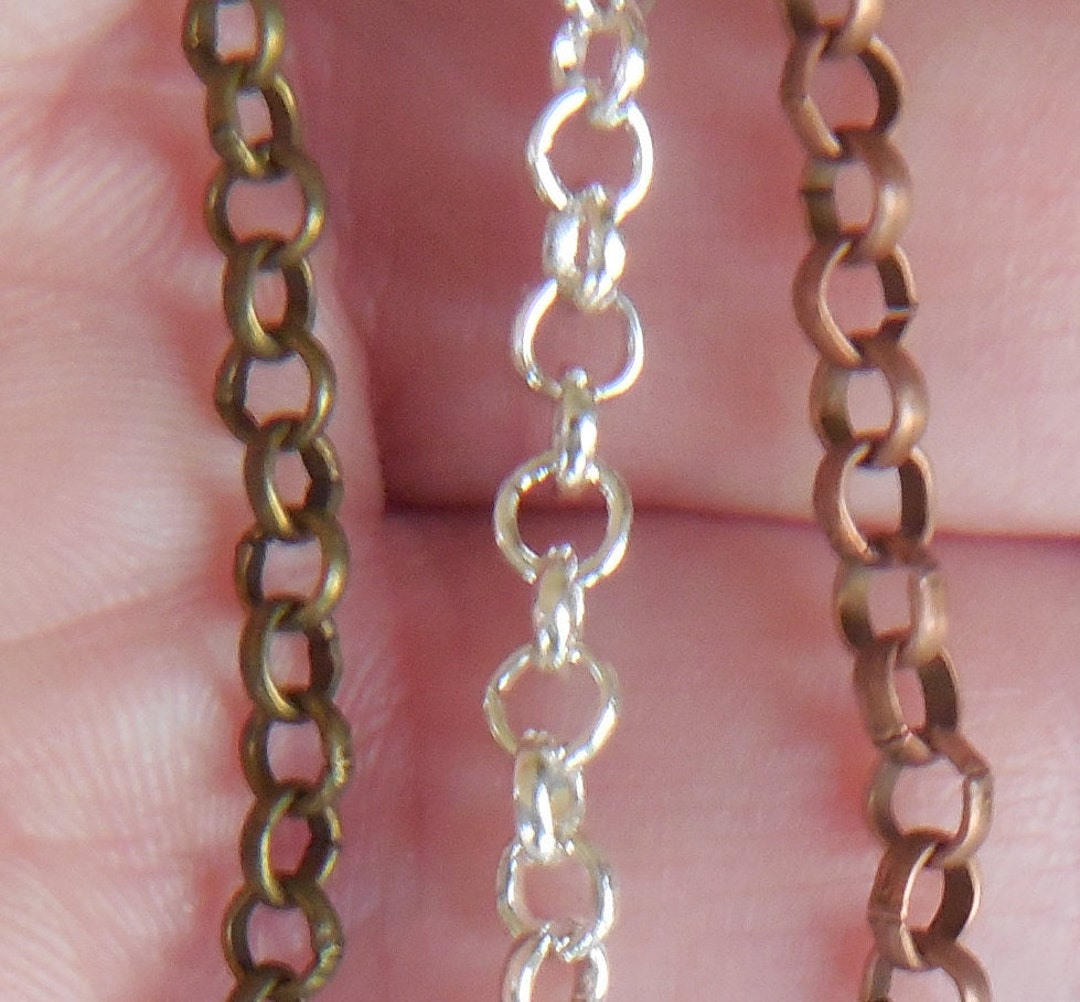 Rolo Chain 4mm* 19ga Antique Brass (bronze) or Copper (*3.5mm- 3.9mm ...