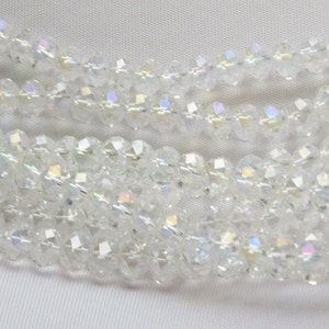 100/ 6mm Clear AB Crystals Beads 4x6mm CRYSTAL AB Rondelles | Etsy