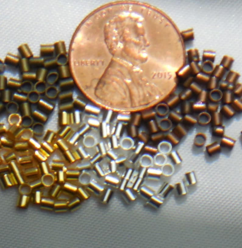 2mm Brass Crimp Tubes: Gold, Silver, Copper, Bronze Plated - Jewelry ...
