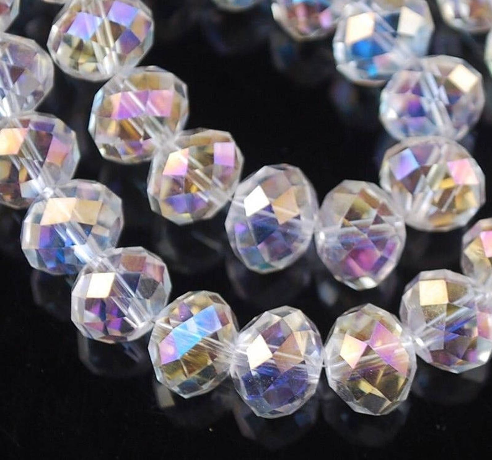 100/ 6mm Clear AB Crystals Beads 4x6mm CRYSTAL AB Rondelles | Etsy