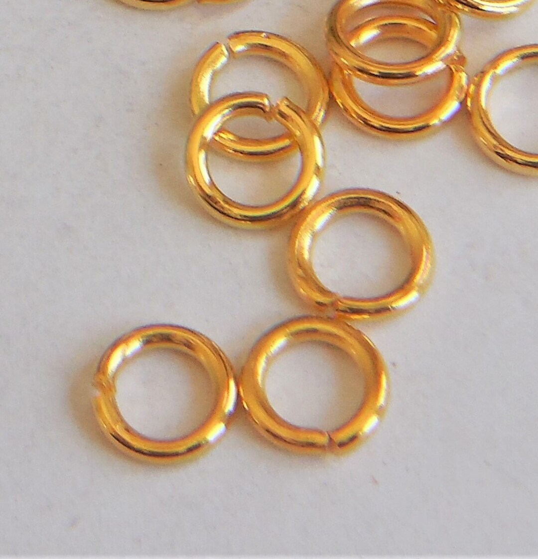 25pc* 20mm Gold Jump Rings 13ga LARGE Connectors 1.7mm Thick Heavy OPEN ...