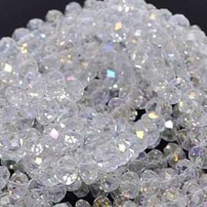 100/ 6mm Clear AB Crystals Beads 4x6mm CRYSTAL AB Rondelles | Etsy