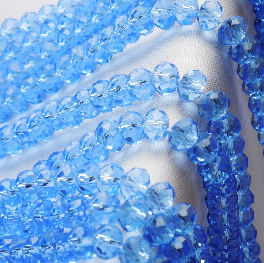 72pcs** 10mm LIGHT Blue Crystal Beads 8x10mm Lt Sapphire Rondelles ...