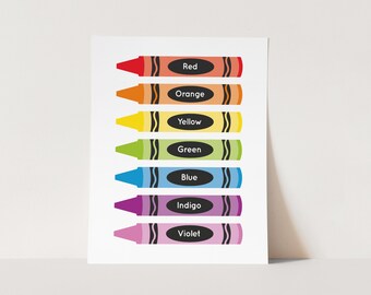 Crayon Colors Poster | Etsy
