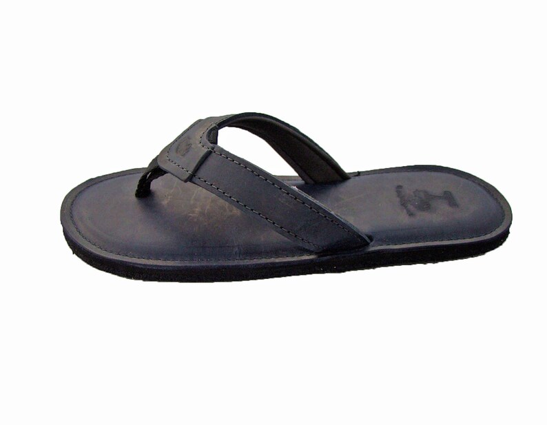 Men s Deleon Black Leather Flip Flops Etsy Men s Deleon Black Leather Flip Flops Etsy