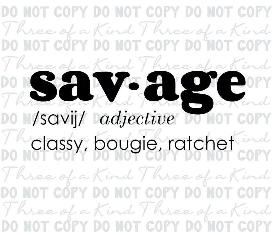 Savage Definition Shirt Instant Download for Cutting Machines ...
