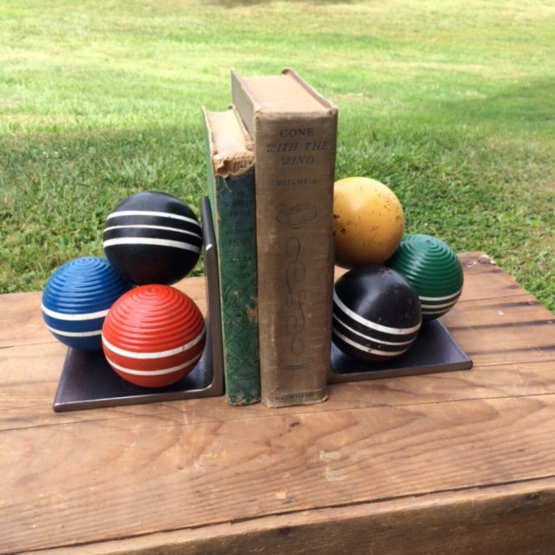 Vintage Croquet Ball Bookends - Etsy