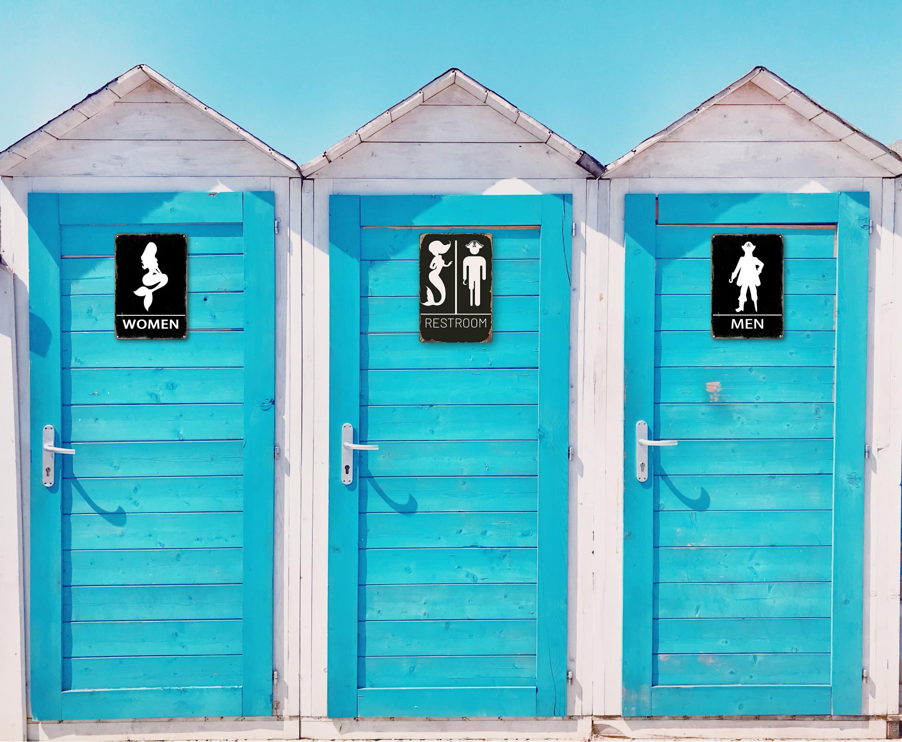 Mermaid and Pirate Restroom Sign Nautical Beach House Aesthetic Mermaid ...