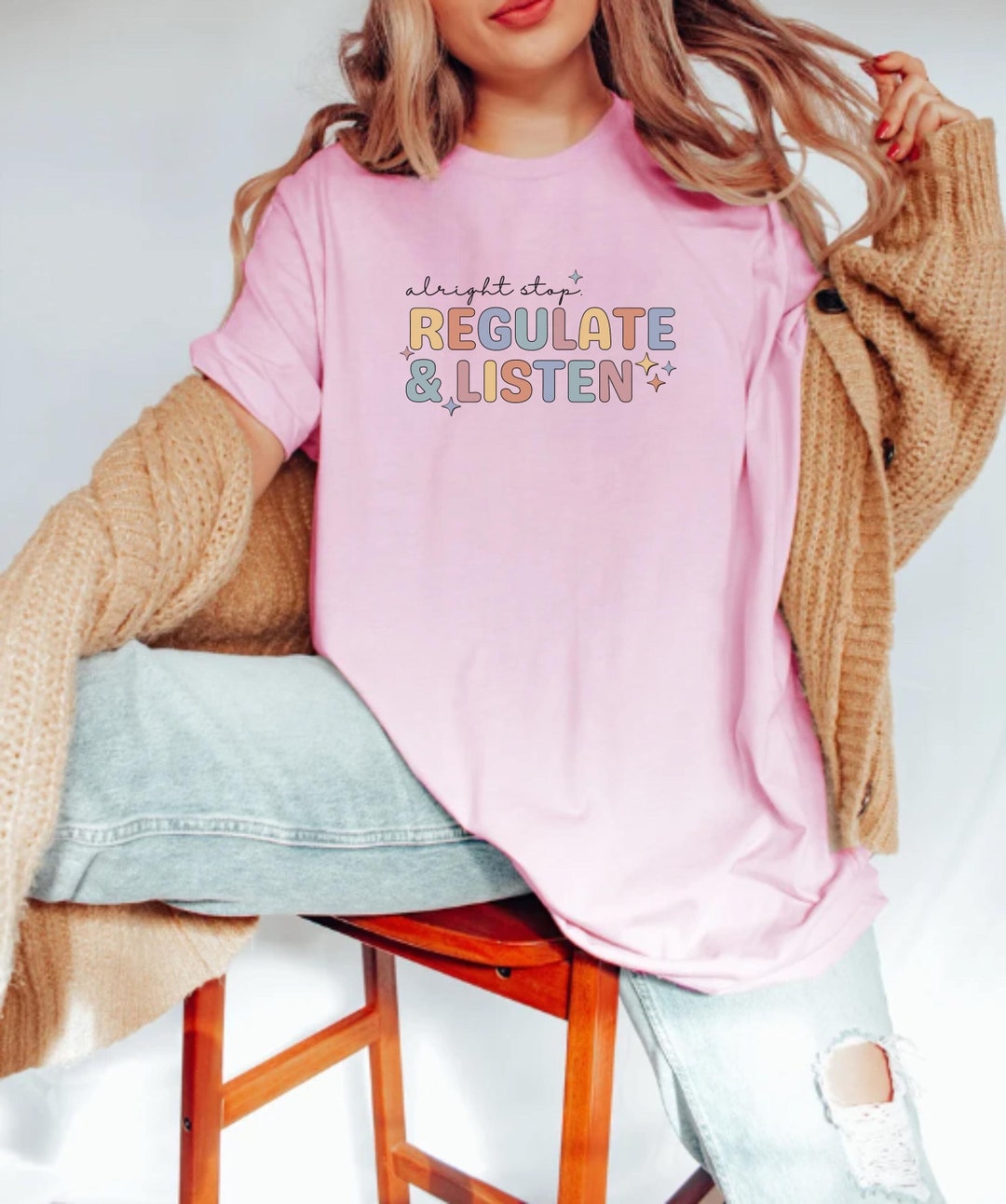 Alright Stop Regulate & Listen T-shirt Mental Health Self Awareness ...