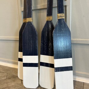 Navy Blue Handmade Boat Oars, Nautical Home Decor, Beach House Wall Art ...